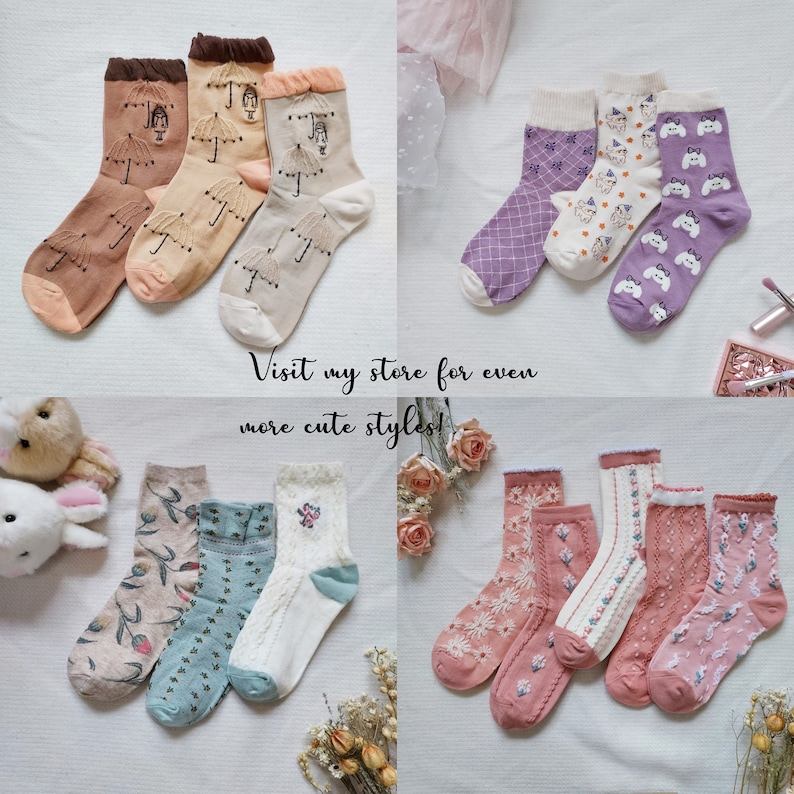 Bunny Beau Crew Socks - Etsy