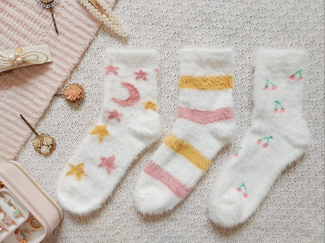 Warm Fuzzies Plush Fluffy Crew Socks - Etsy