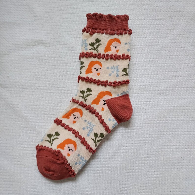 Zen Gardener Rust Crew Socks - Etsy