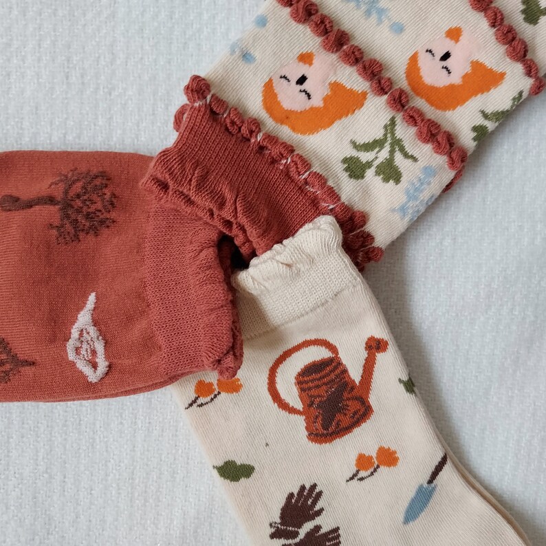 Zen Gardener Rust Crew Socks - Etsy