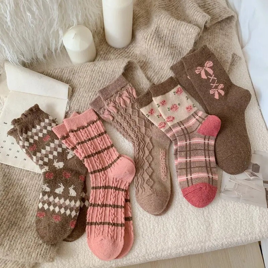 Chocolate Roses Crew Socks - Etsy