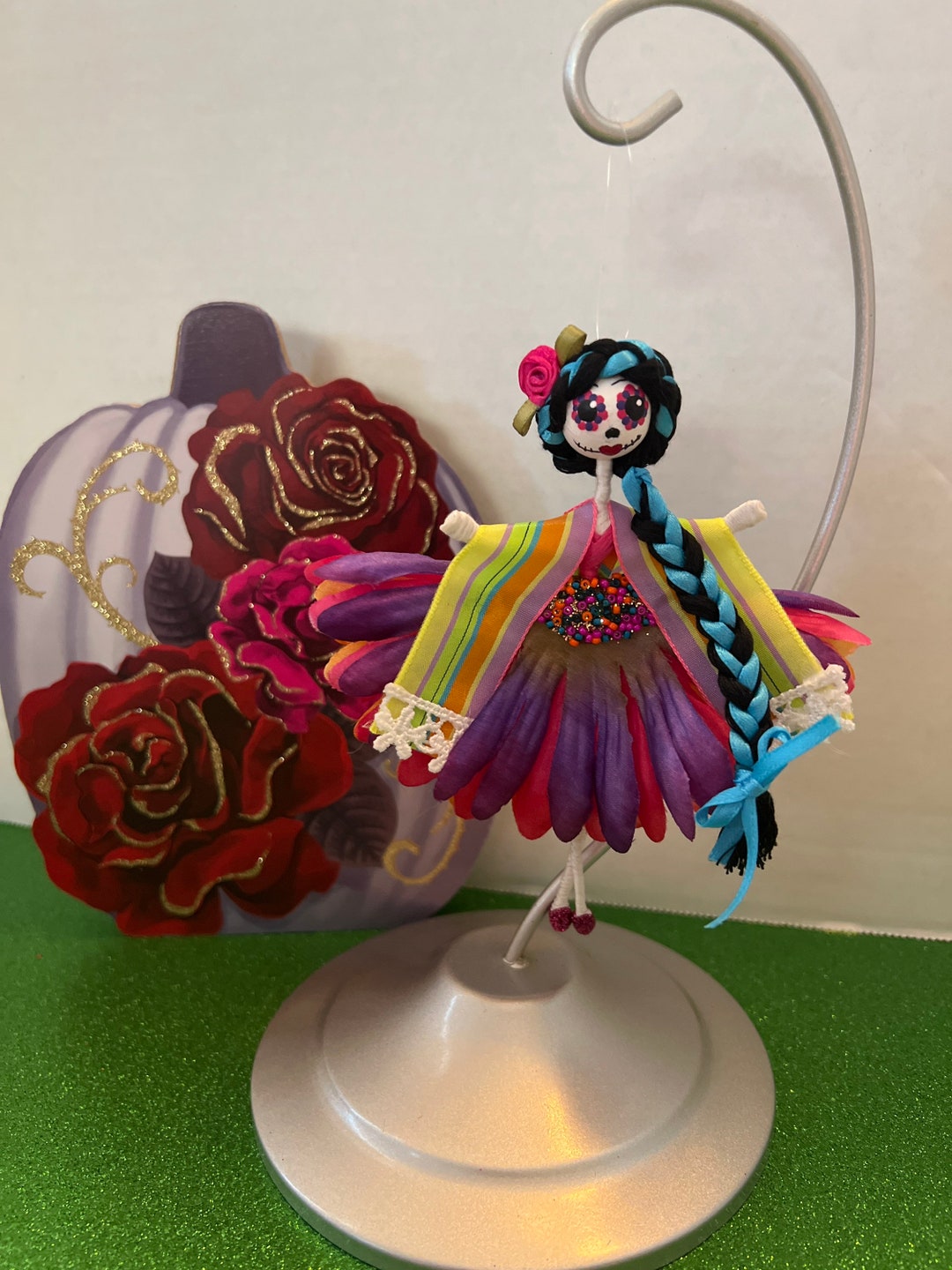 Day of the Dead Mini Catrina Doll Miniature Dia De Los Muertos - Etsy