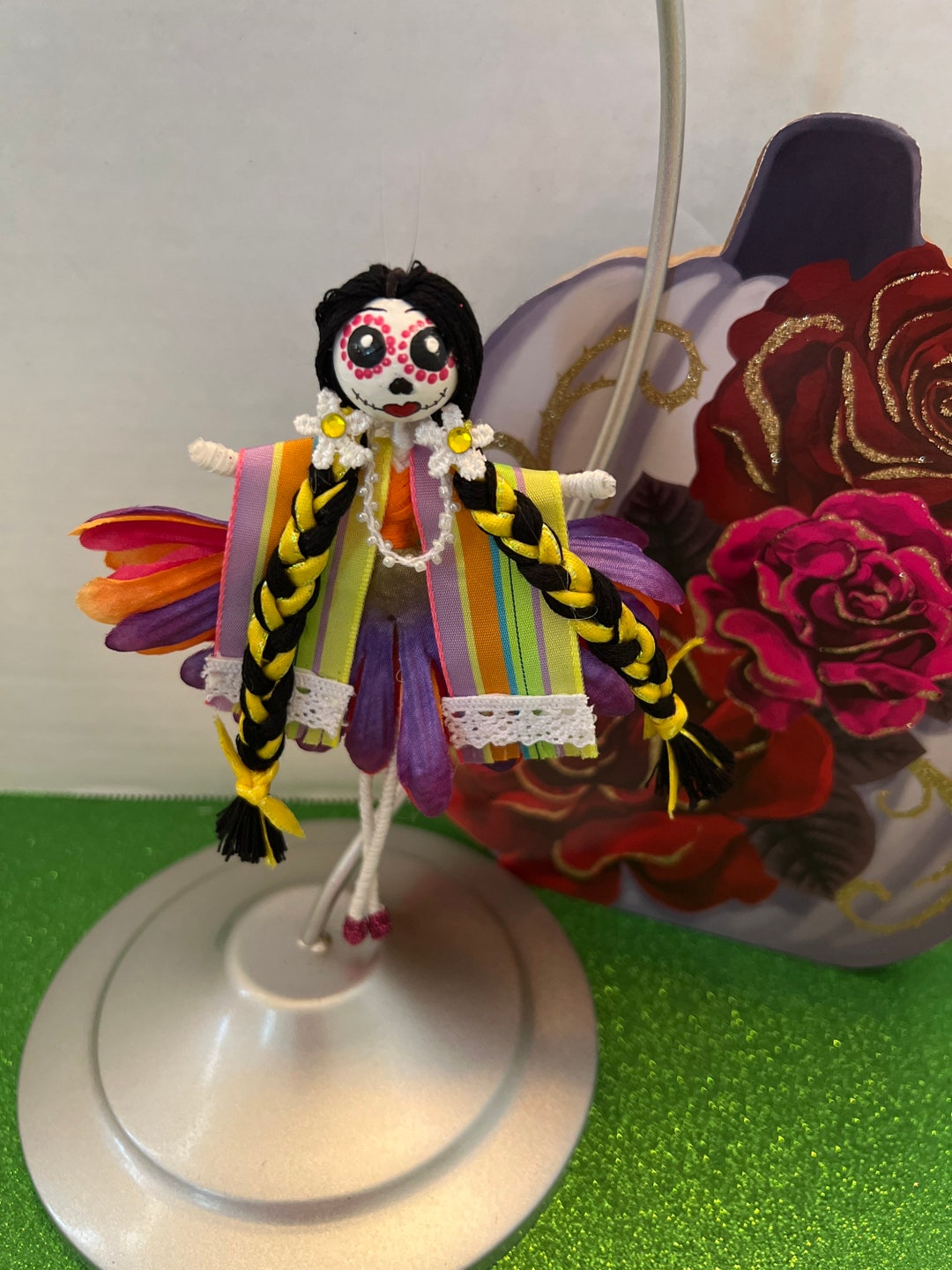 Day of the Dead Mini Catrina Doll Dia De Los Muertos Hand Painted - Etsy