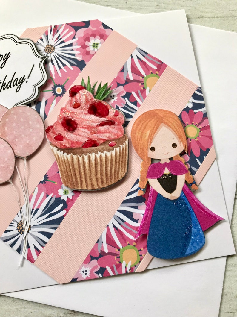 Princess Birthday Card, Birthday Card for Girls, Red Hair Princess ...