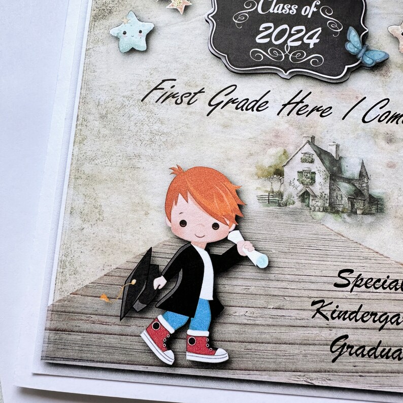 Kindergarten Graduation Card, Card for Kids, Elementary School, Boy ...