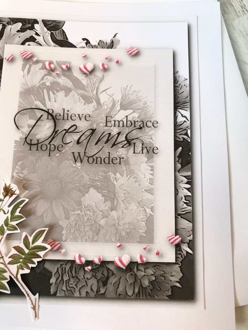Encouragement Card Inspirational Quote Card Dreams Floral - Etsy