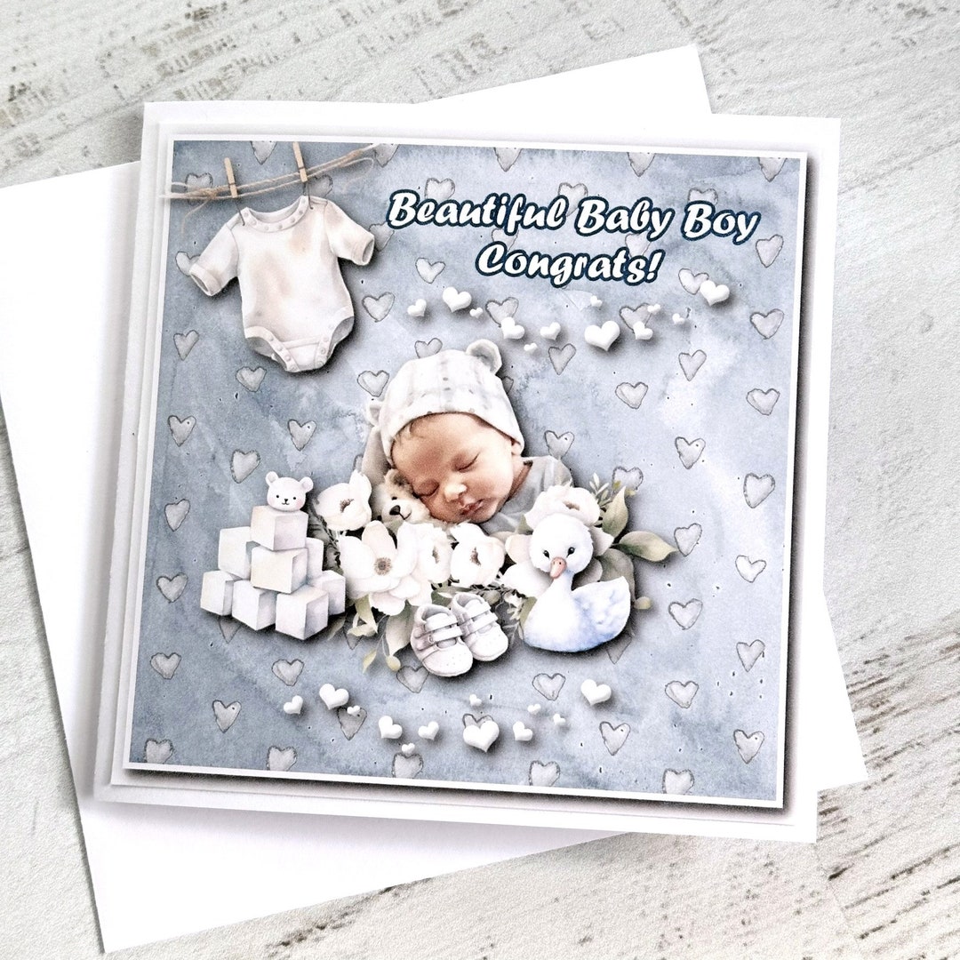 Beautiful Baby Boy Congrats Card, Baby Shower Card, Mom to Be Card, New ...