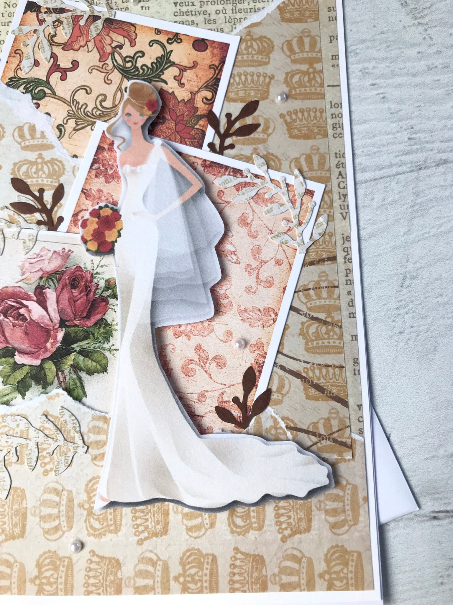 Bride to Be Card, Bridal Shower Card, Bridal Shower Gift, Collage ...