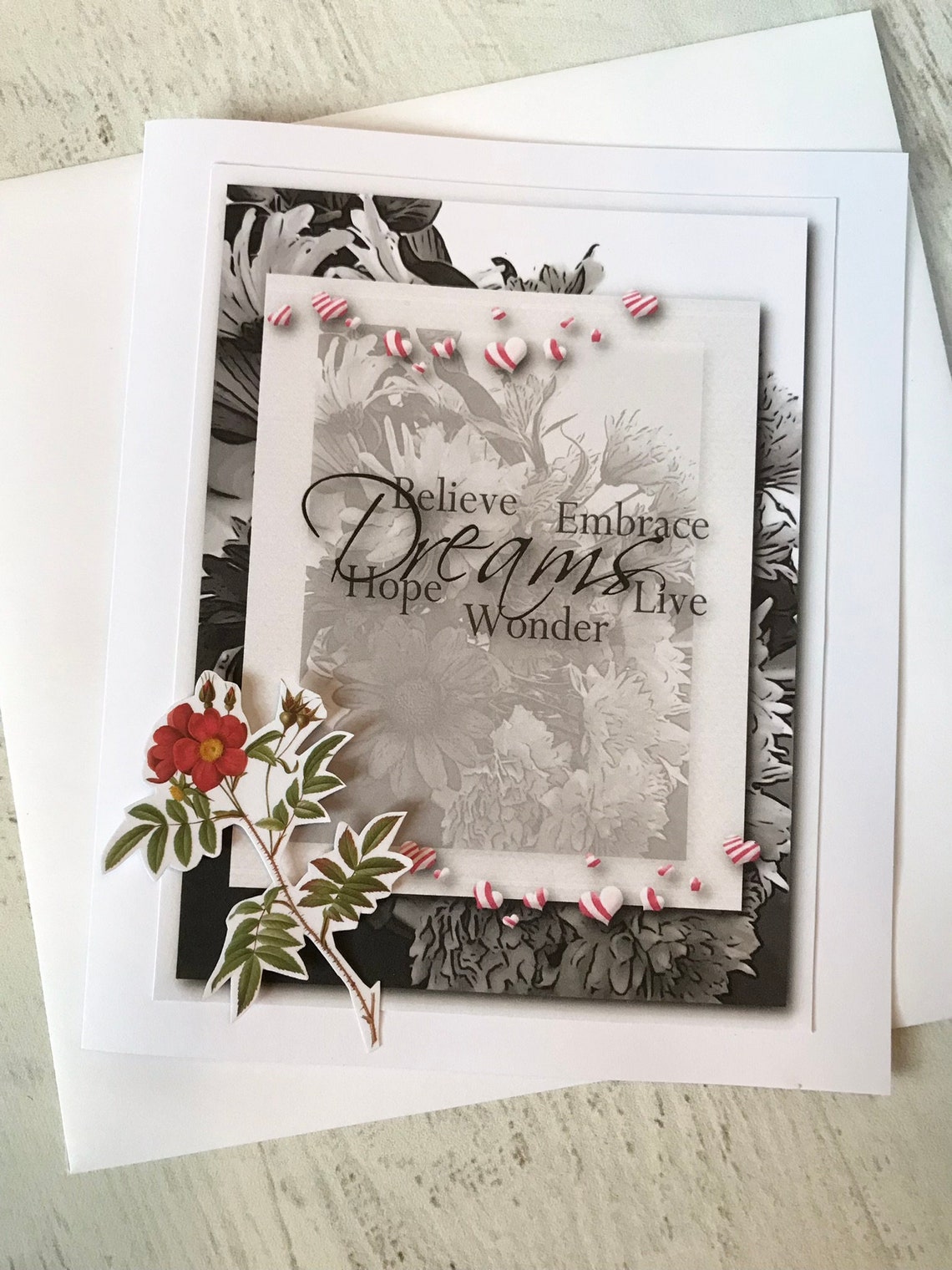 Encouragement Card Inspirational Quote Card Dreams Floral - Etsy