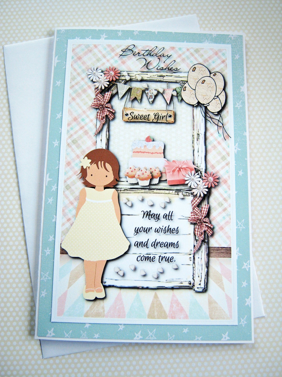 Birthday Wishes Card, Sweet Girl Card, Birthday Card for Girls, Dreams ...