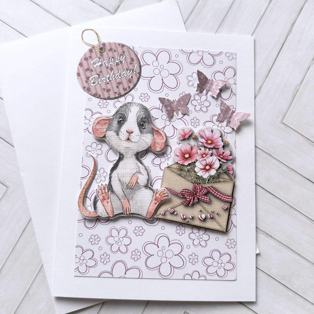 House Mouse Birthday Card, Happy Birthday Wishes, Birthday Card for Her ...