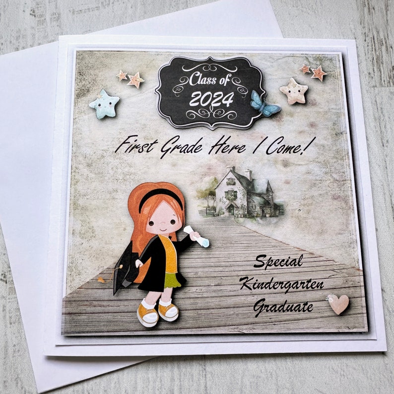 Kindergarten Graduation Card, Card for Kids, Elementary School, Boy ...
