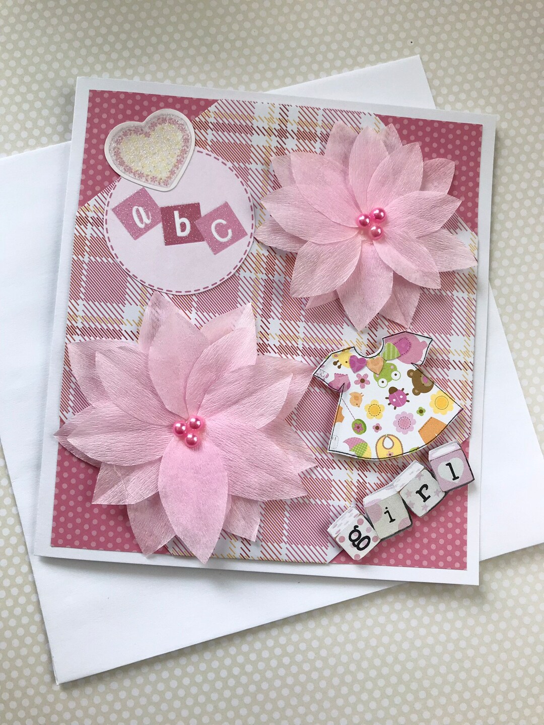 Pretty in Pink Baby Girl Card, Baby Shower Card, Mother to Be Card ...