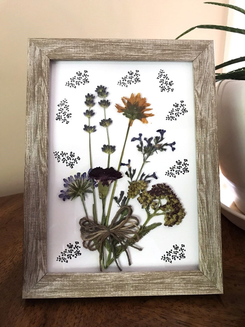 Pressed Flowers Art Dried Pressed Flowers 5x7 Framed Art - Etsy