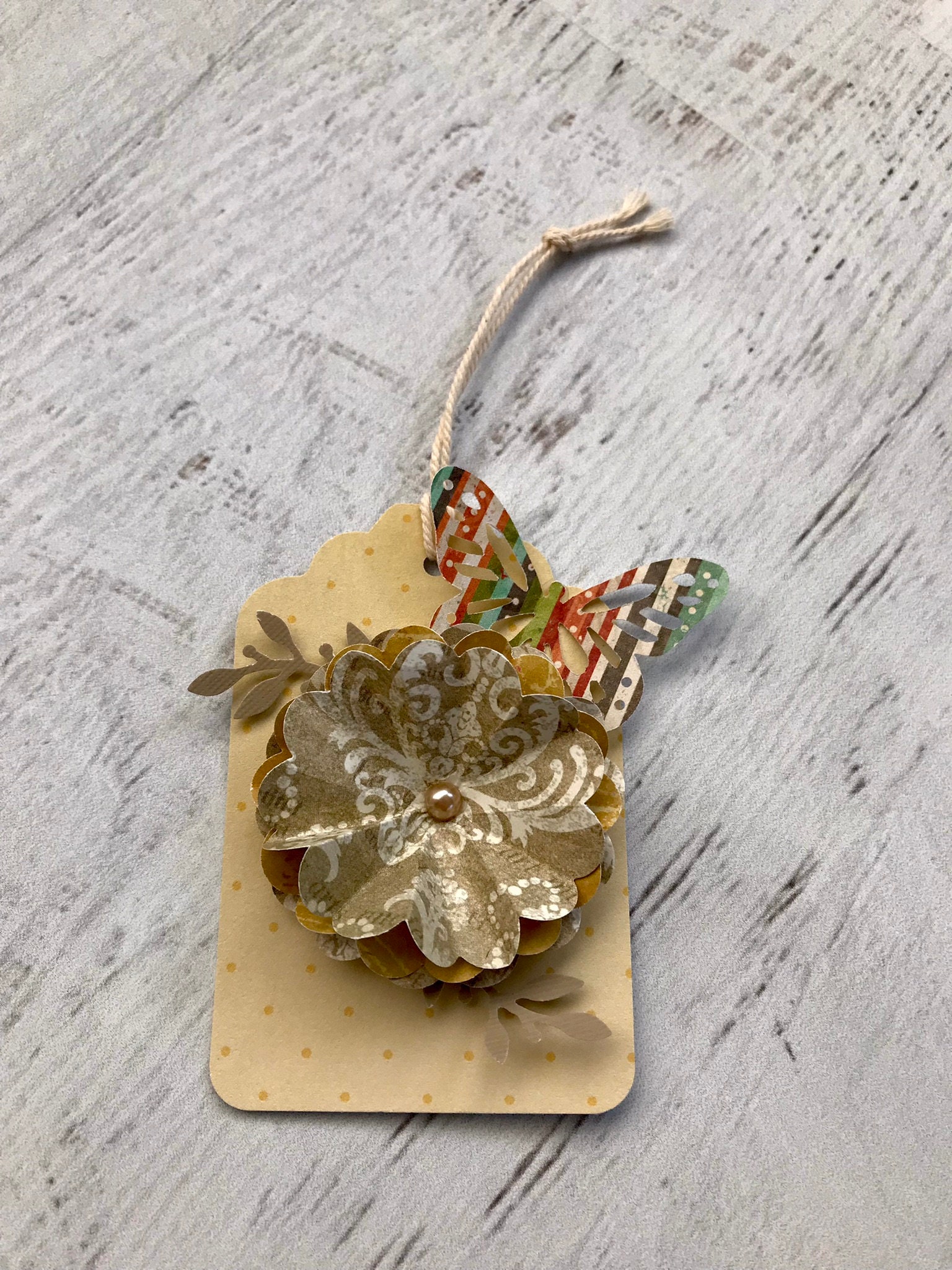 Assorted Flower Gift Tags , Gift Embellishment, Gift Wrapping, Set of 5 ...