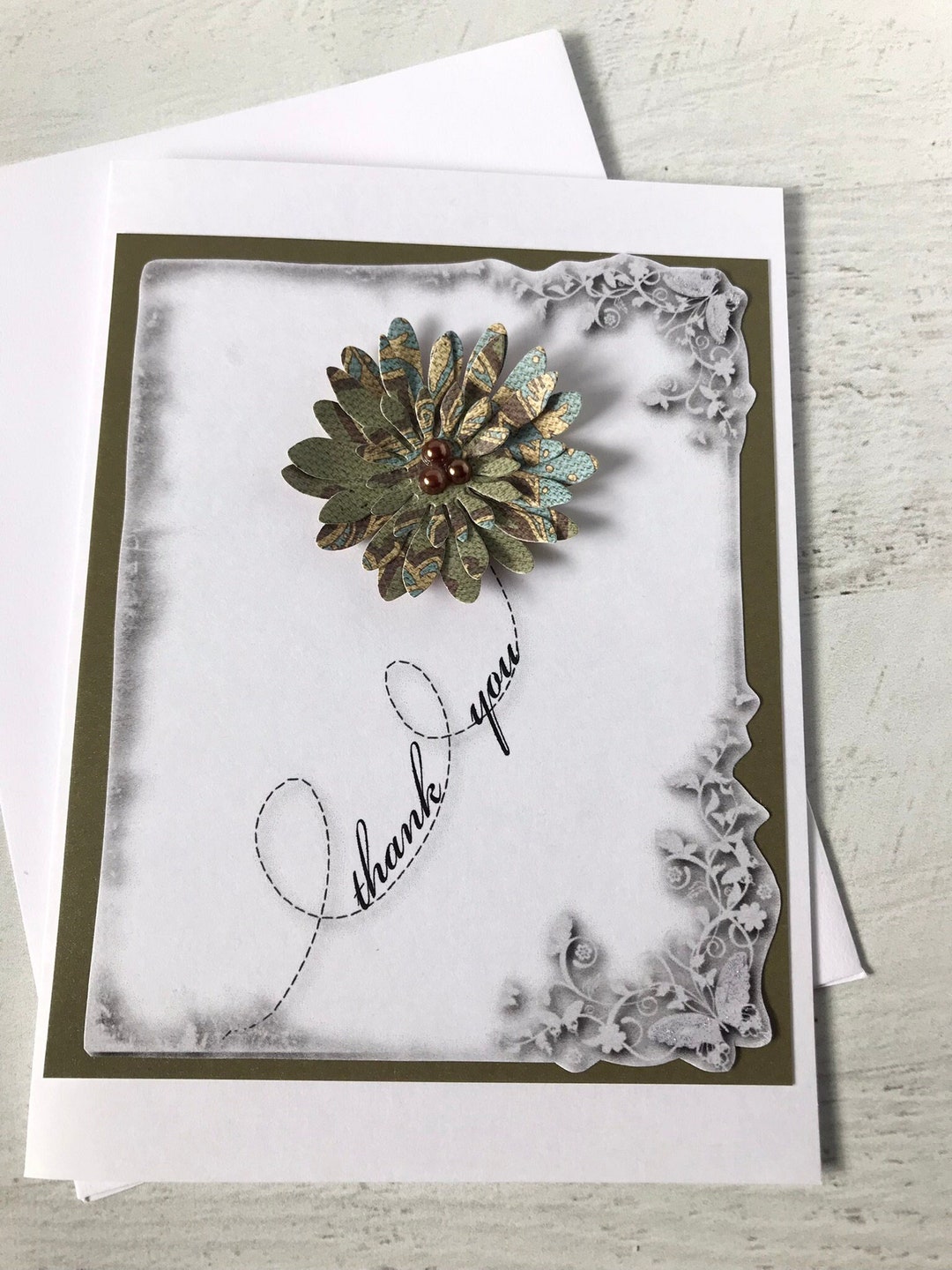 Flower Thank You Card Thank You Note Appreciation Card Gift - Etsy