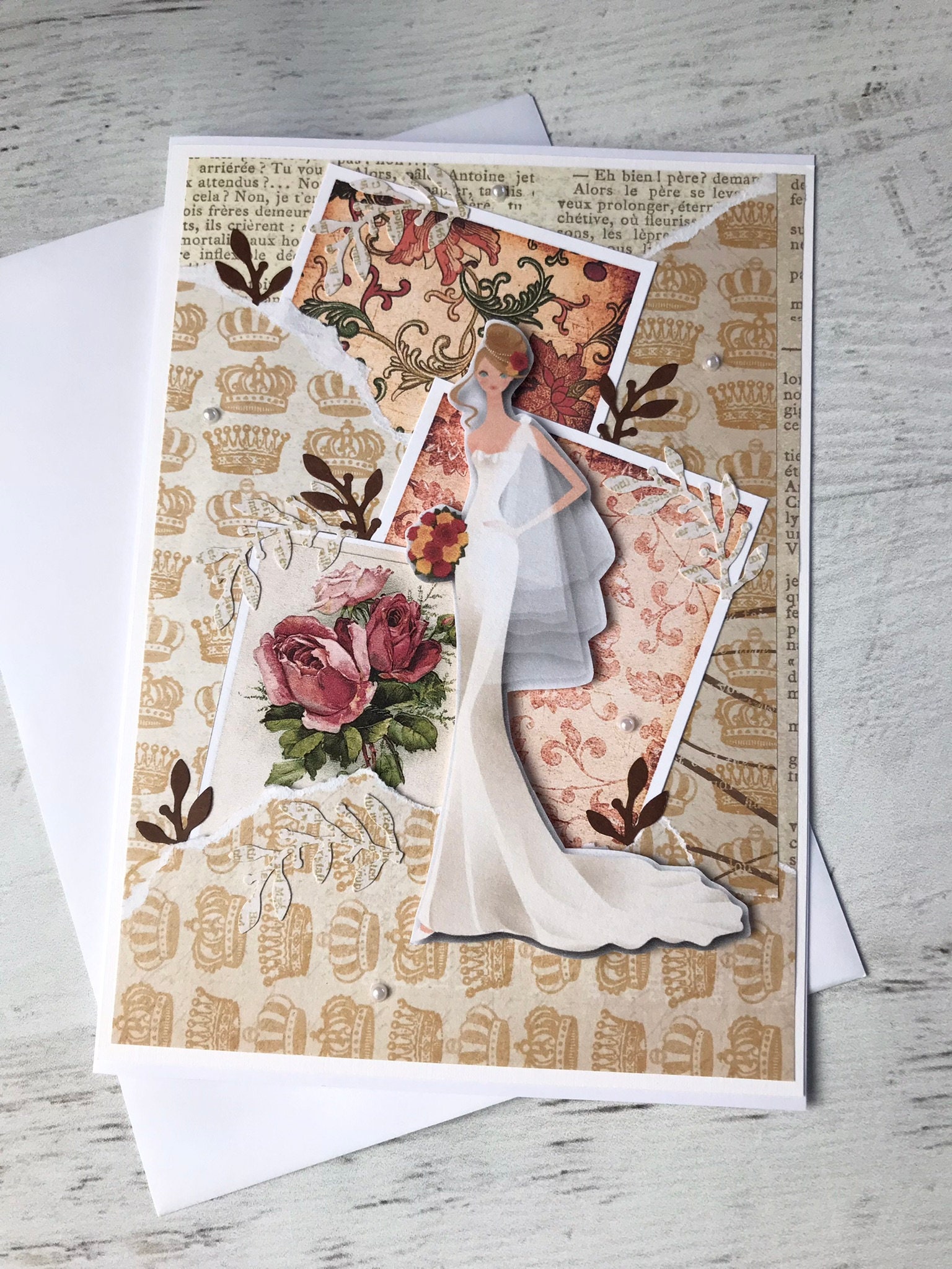 Bride to Be Card, Bridal Shower Card, Bridal Shower Gift, Collage ...