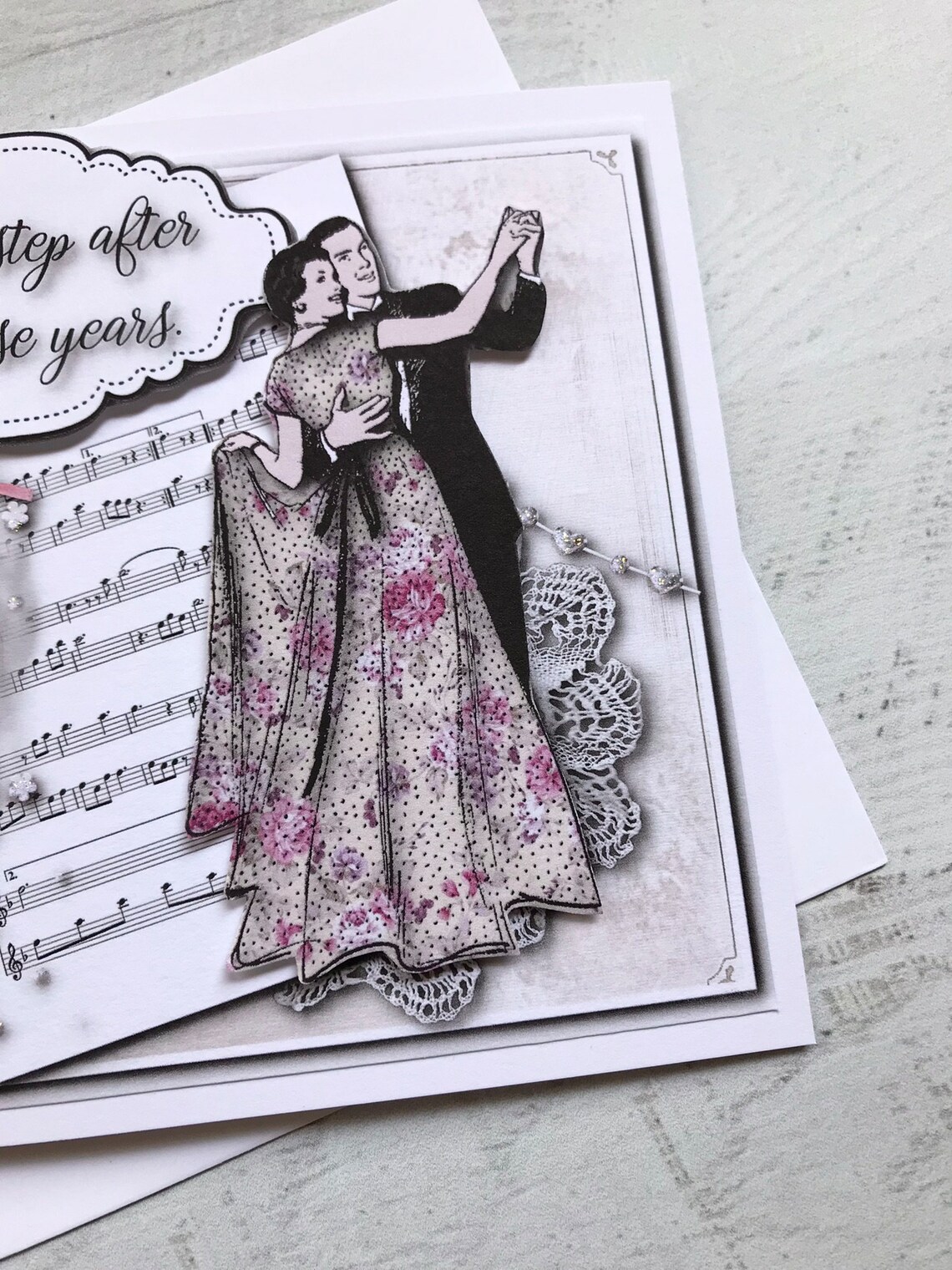 Dancing Couple Anniversary Card, Happy Anniversary, Vintage Style Card ...