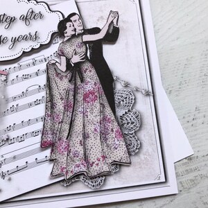Dancing Couple Anniversary Card, Happy Anniversary, Vintage Style Card ...