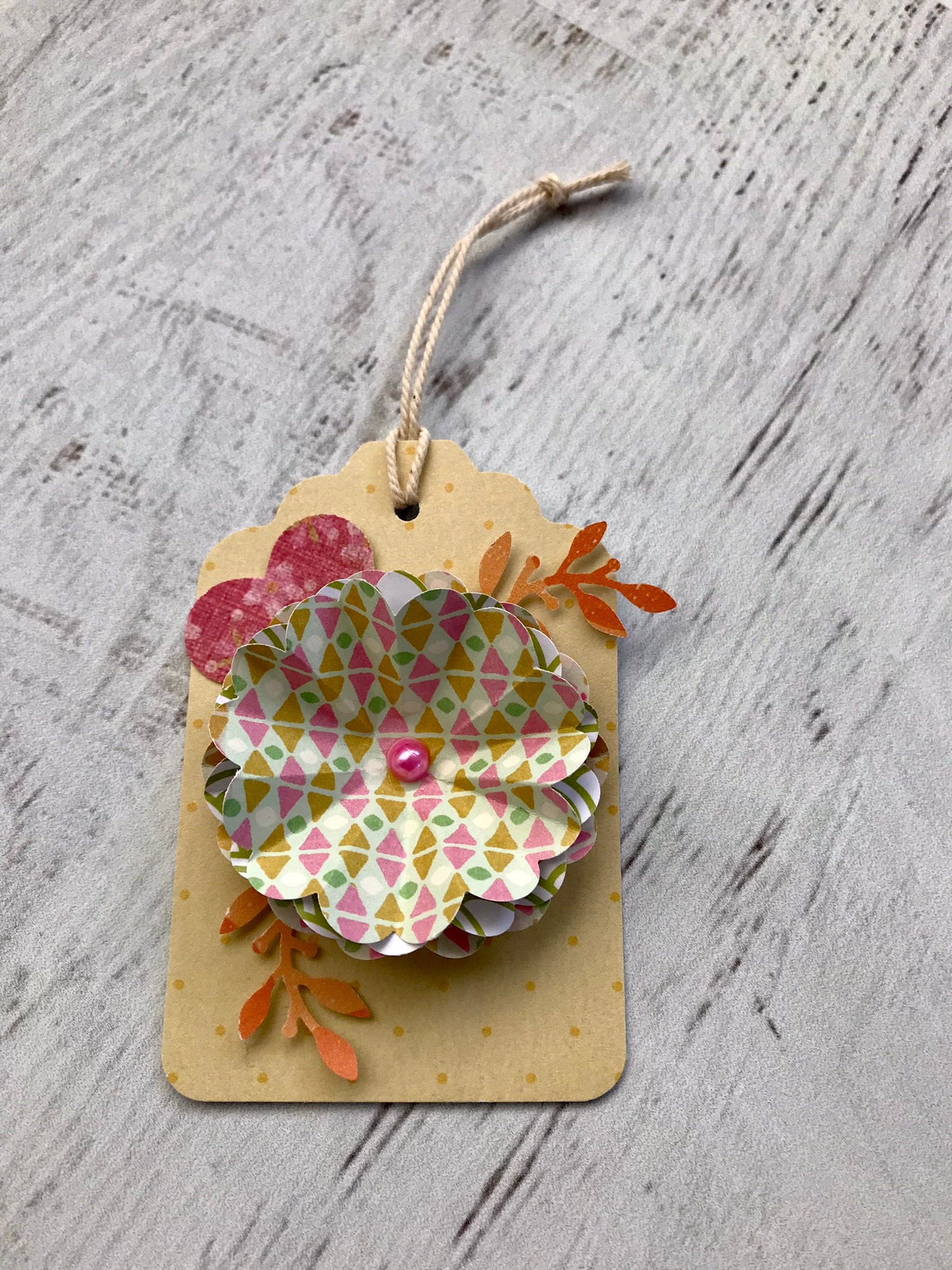 Assorted Flower Gift Tags , Gift Embellishment, Gift Wrapping, Set of 5 ...