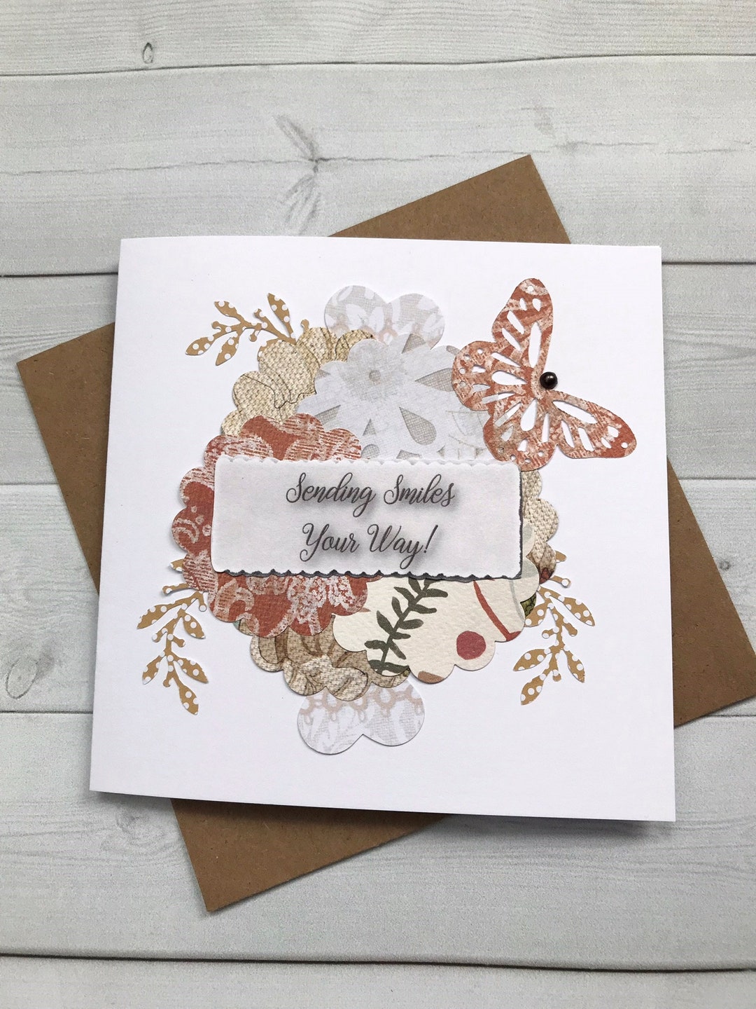 Sending Smiles Collage Card, Support Card for Her, Thinking of You Card ...