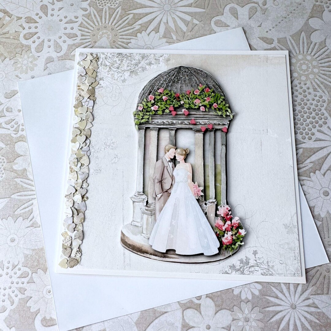 Elegant Bride and Groom Wedding Card, Wedding Celebration Card, Wedding ...