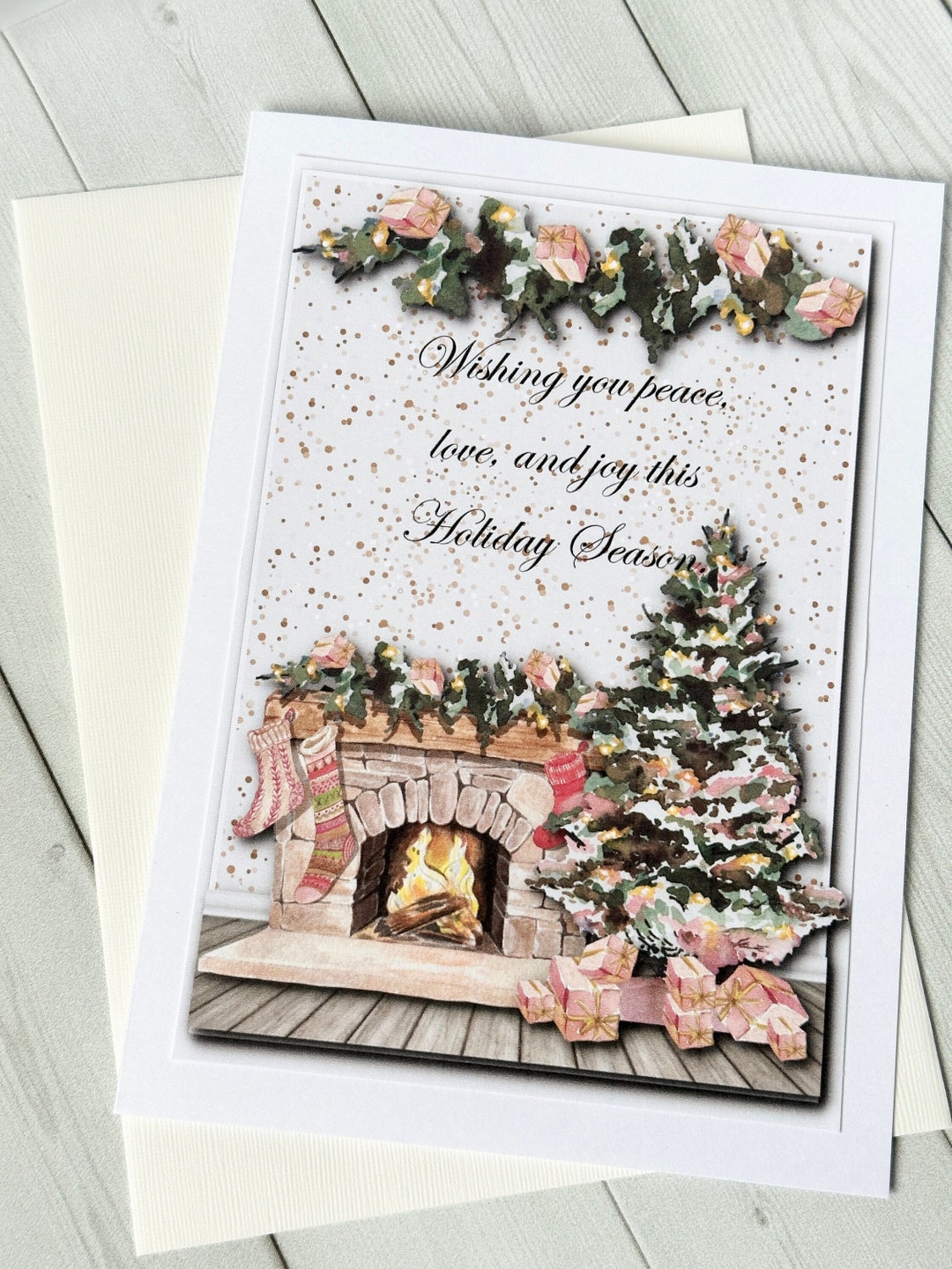 Set of 12 Cozy Christmas Holiday Cards With Envelopes - Etsy