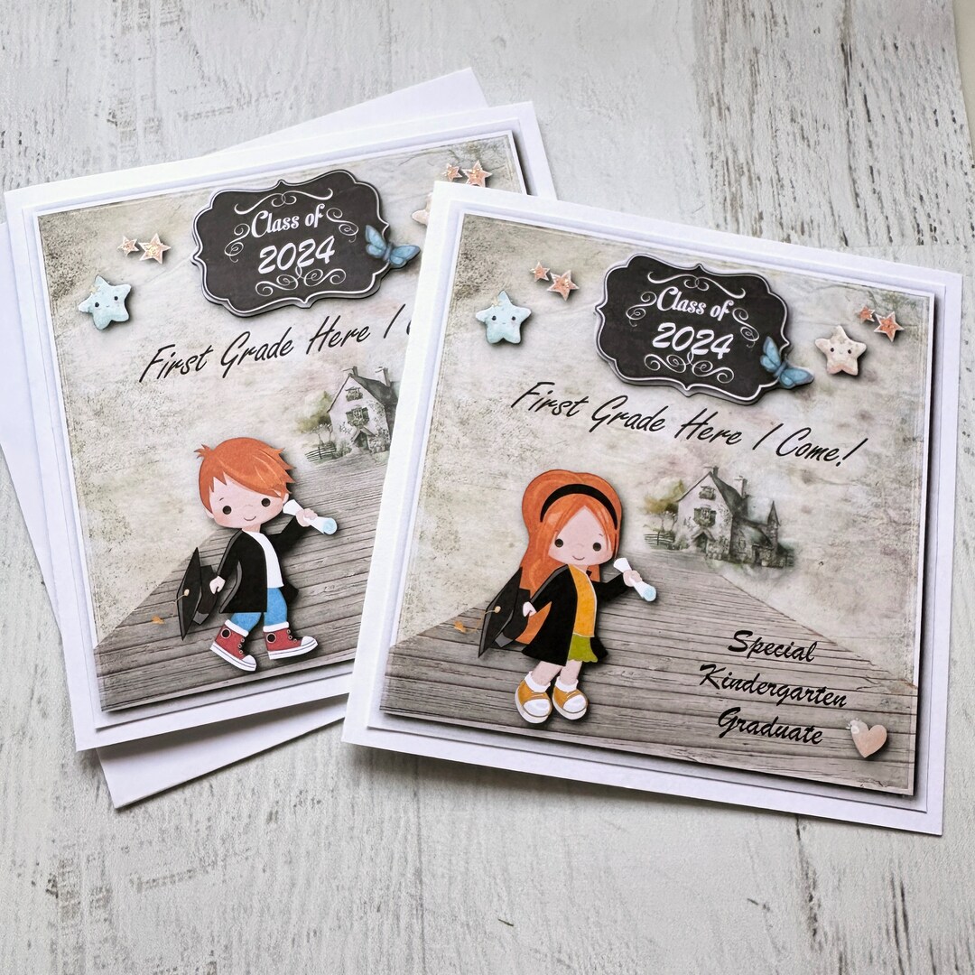 Kindergarten Graduation Card, Card for Kids, Elementary School, Boy ...