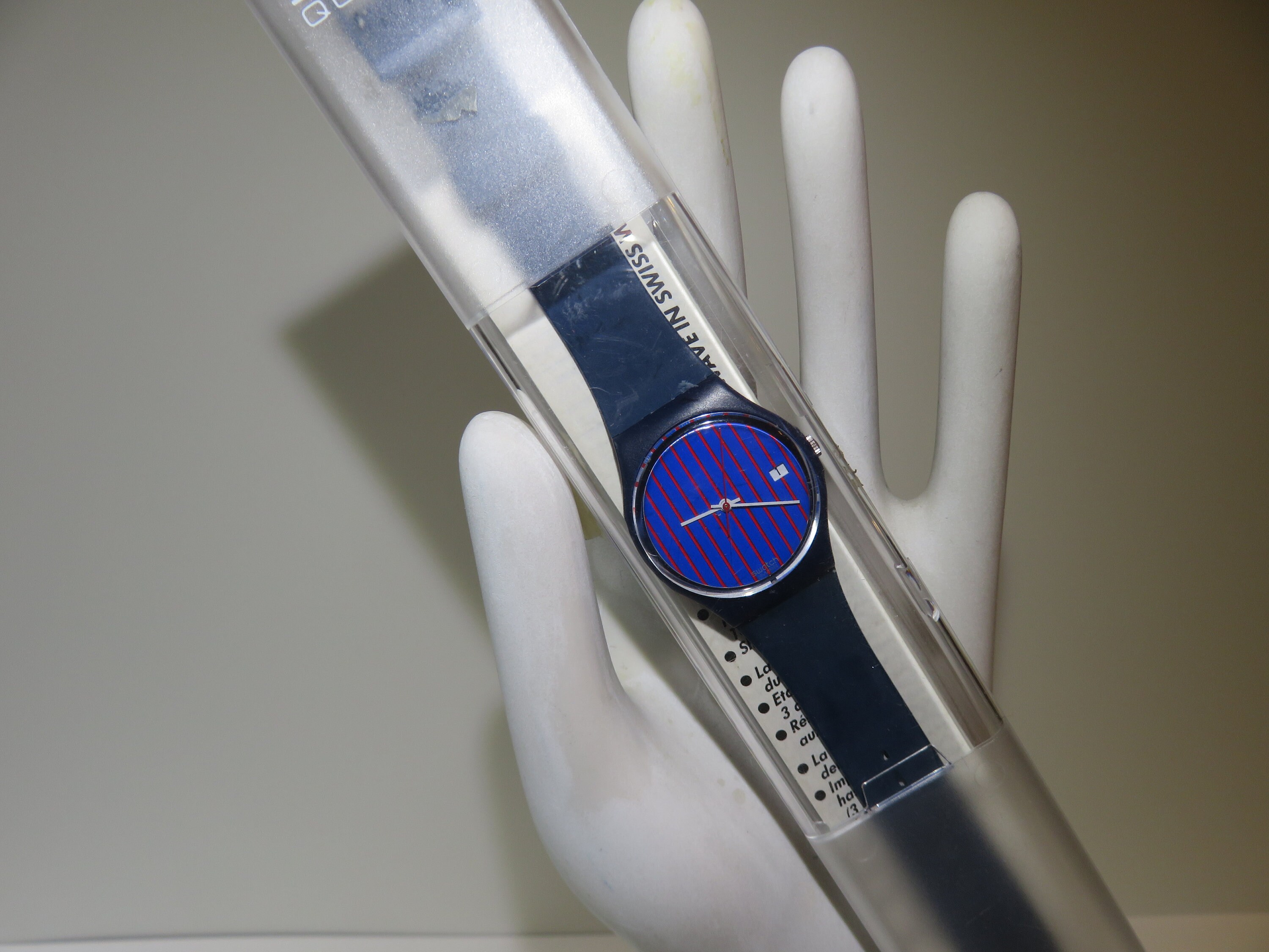 Vintage Swatch Watch Blue Note GI400 Original Box Swiss Made 1986 ...