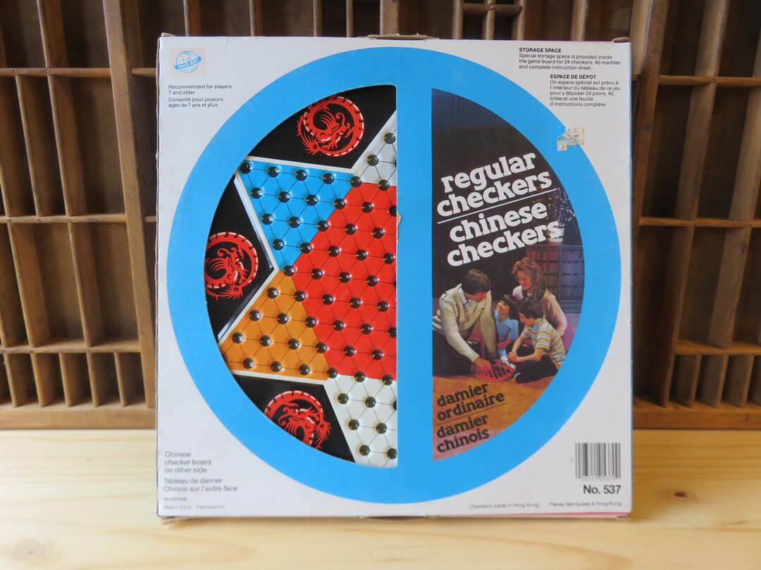 Vintage Ohio Tin Art Chinese/ Regular Checkers- Double Sided NOS in Box ...
