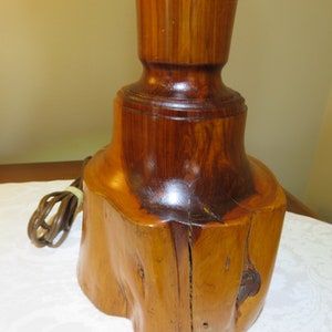 Vintage Hand Turned/ Hand Crafted Solid Wood Table Lamp Base Natural ...