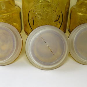Vintage Wheaton Amber Glass Canisters-smiling Sun Face/rooster- Set of ...