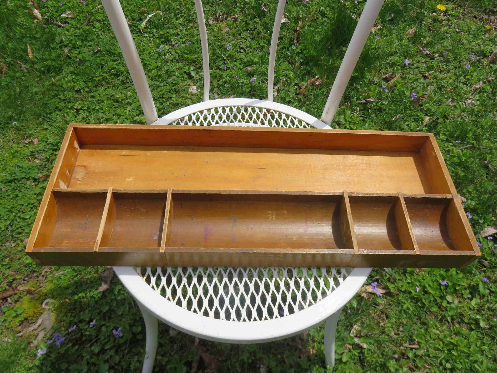 Vintage Wood Cash Register Drawer/ Money Till- Curved Coin Slots ...