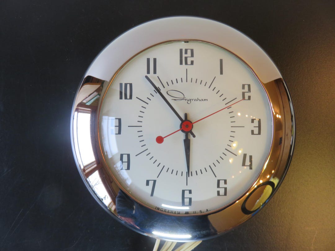 Vintage - E. Ingraham Co.- Electric Wall Clock- Bristol, Ct-1950's ...