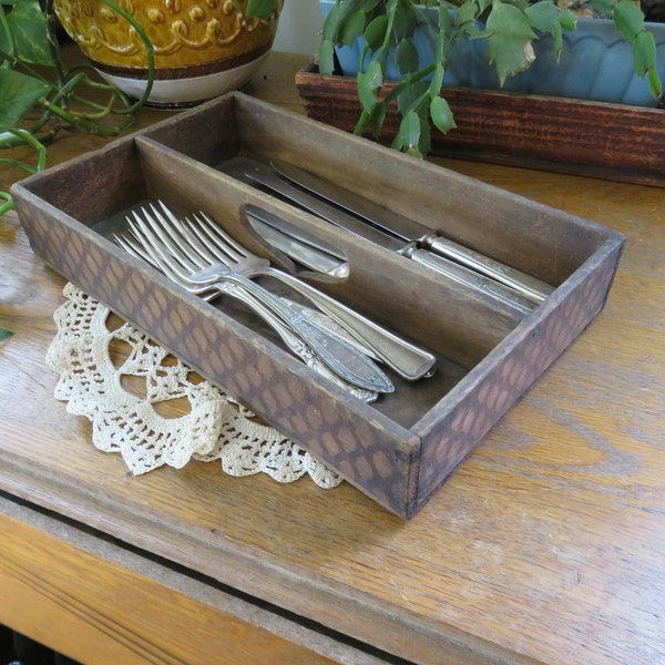 Wood Cutlery Tray - Etsy