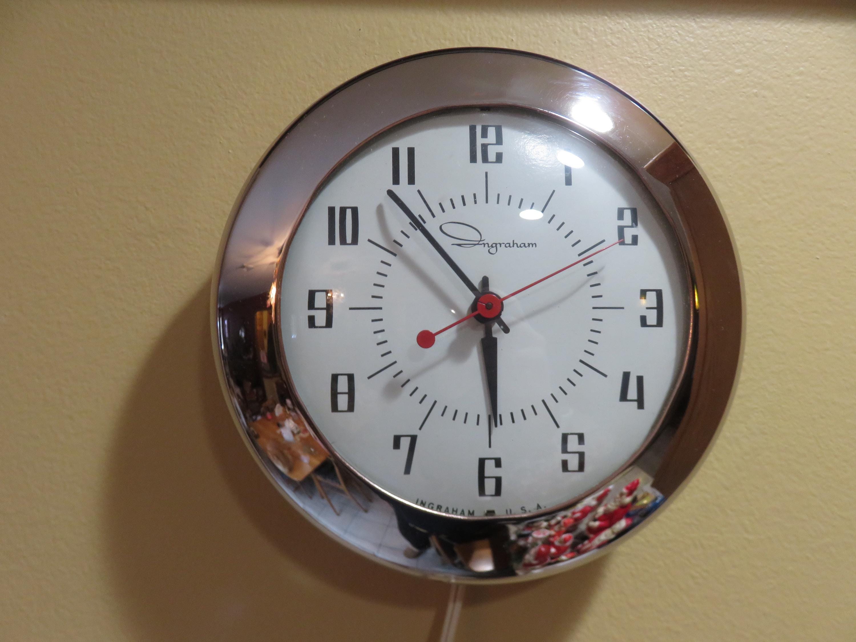Vintage - E. Ingraham Co.- Electric Wall Clock- Bristol, Ct-1950's ...
