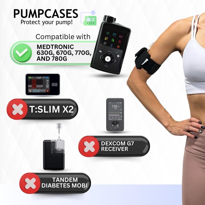 630G 670G 780G Insulin Pump Waistband | Insulated Neoprene Sleeve | T1D ...