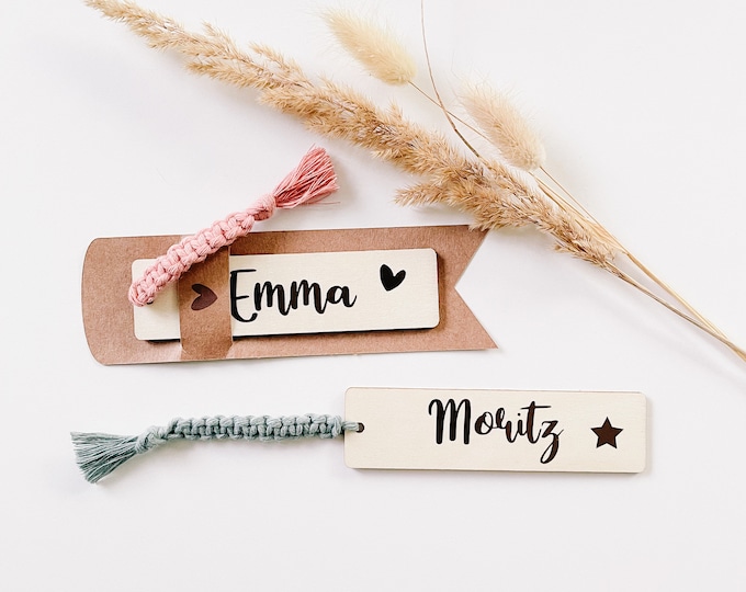 Lesezeichen aus Holz & Makramee Geschenk Muttertag - Etsy.de
