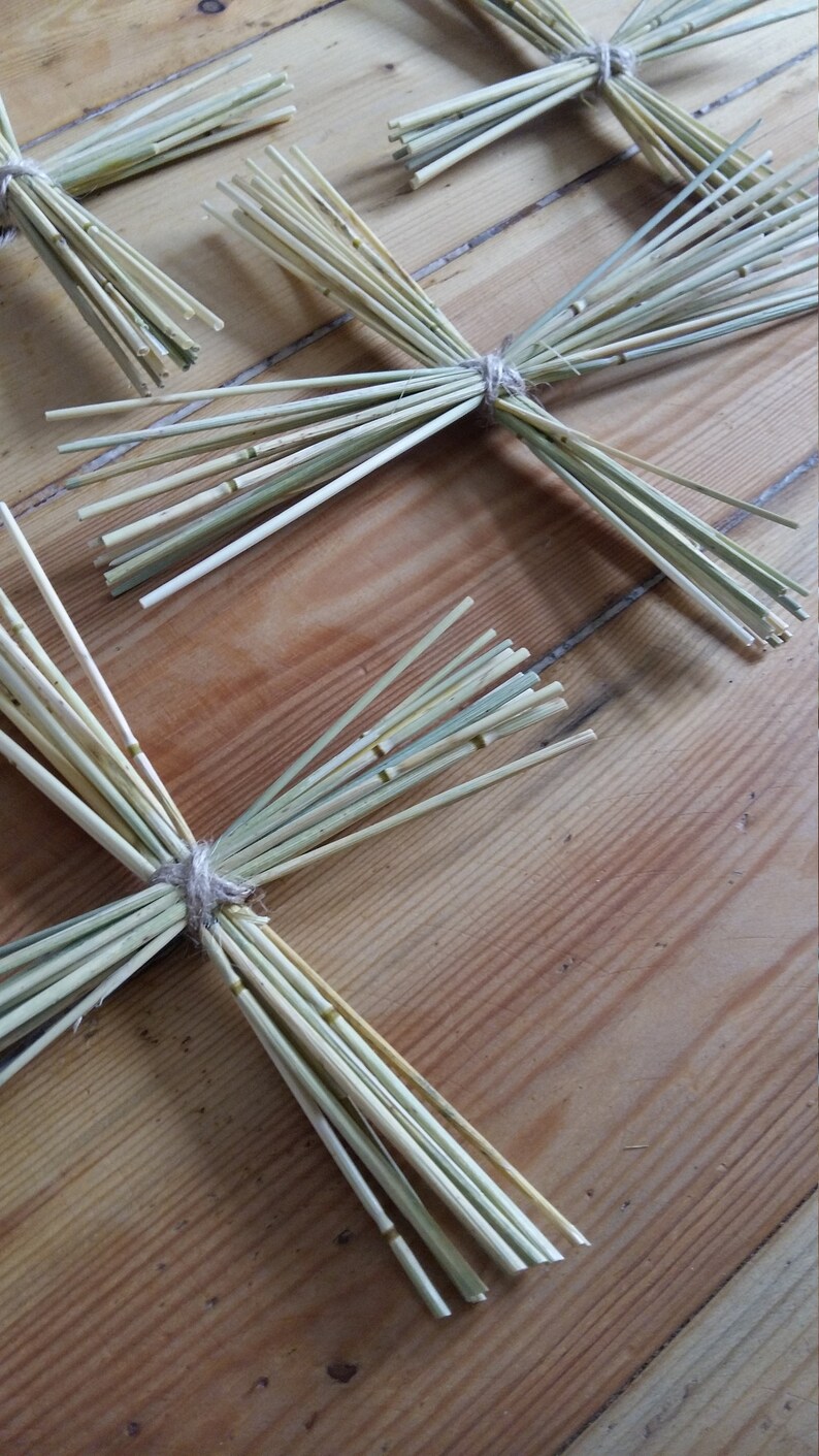 Dried Straw Cross Star Set Rustic Home Decor Natural - Etsy