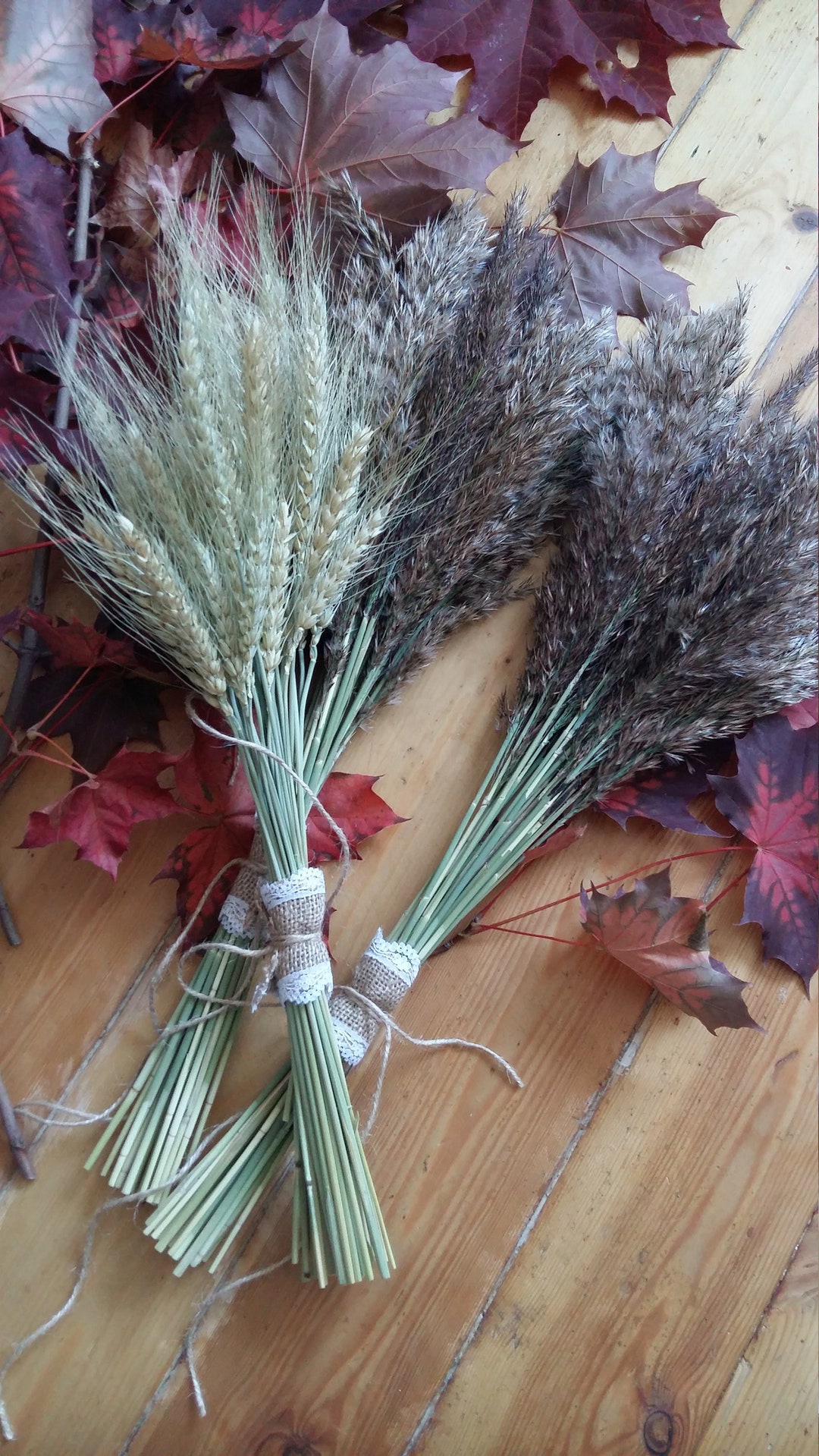 Dried Wheat Bouquet Rustic Home Decor Fall Autumn Decoration Harvest ...