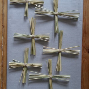 Dried Straw Cross Star Set Rustic Home Decor Natural Decoration Fall ...