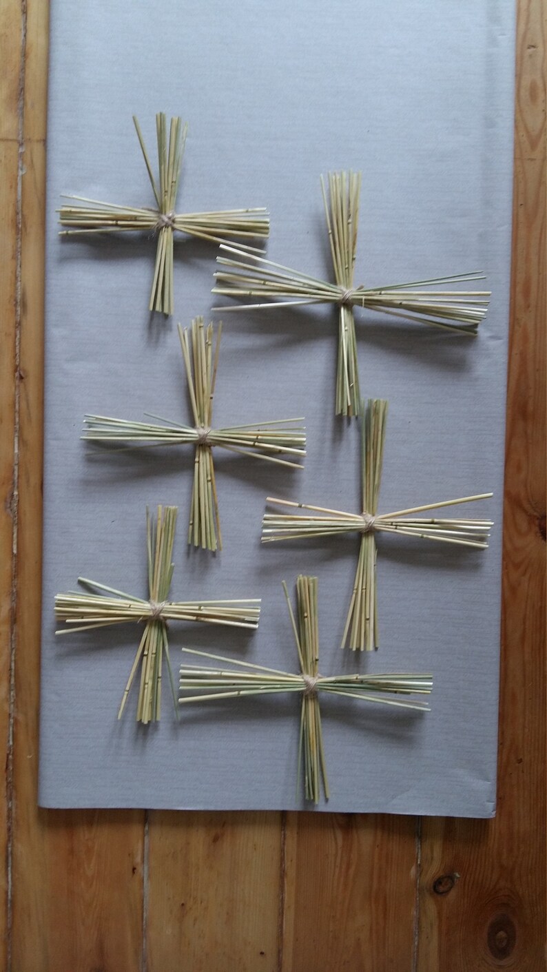 Dried Straw Cross Star Set Rustic Home Decor Natural - Etsy