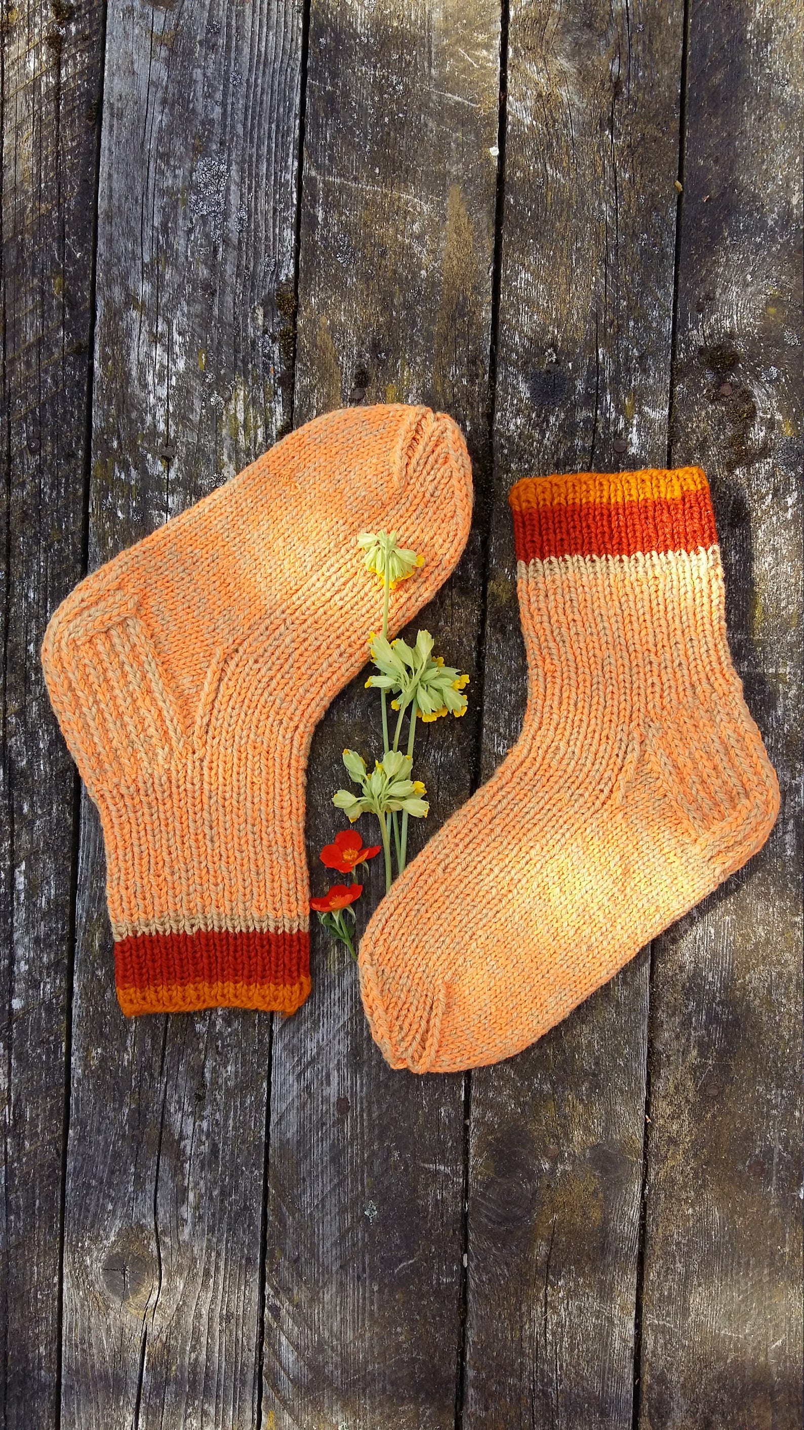 Orange Wool Socks Hand Knit Socks Lady Socks Woomens Socks - Etsy
