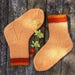 Orange Wool Socks Hand Knit Socks Lady Socks Woomens Socks Hand Knitted ...