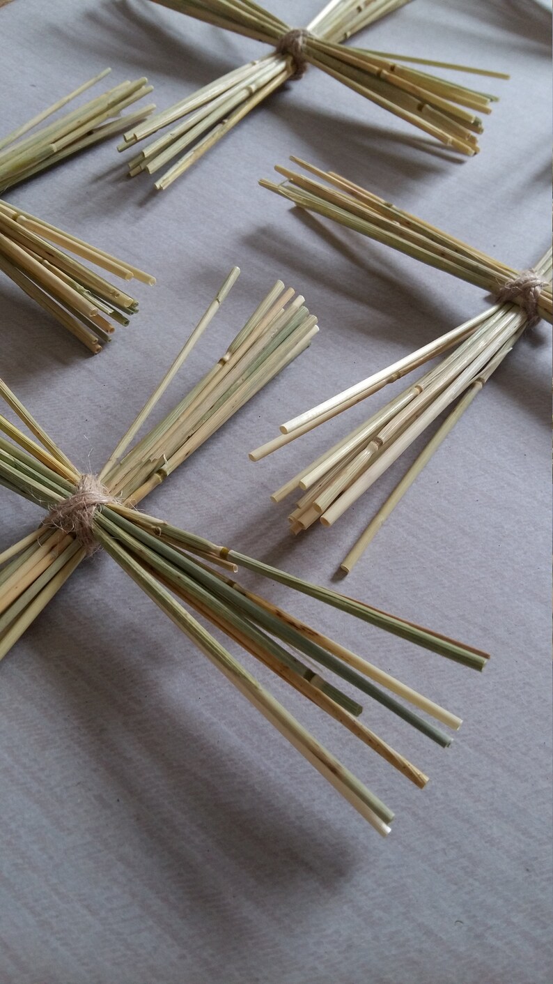 Dried Straw Cross Star Set Rustic Home Decor Natural - Etsy