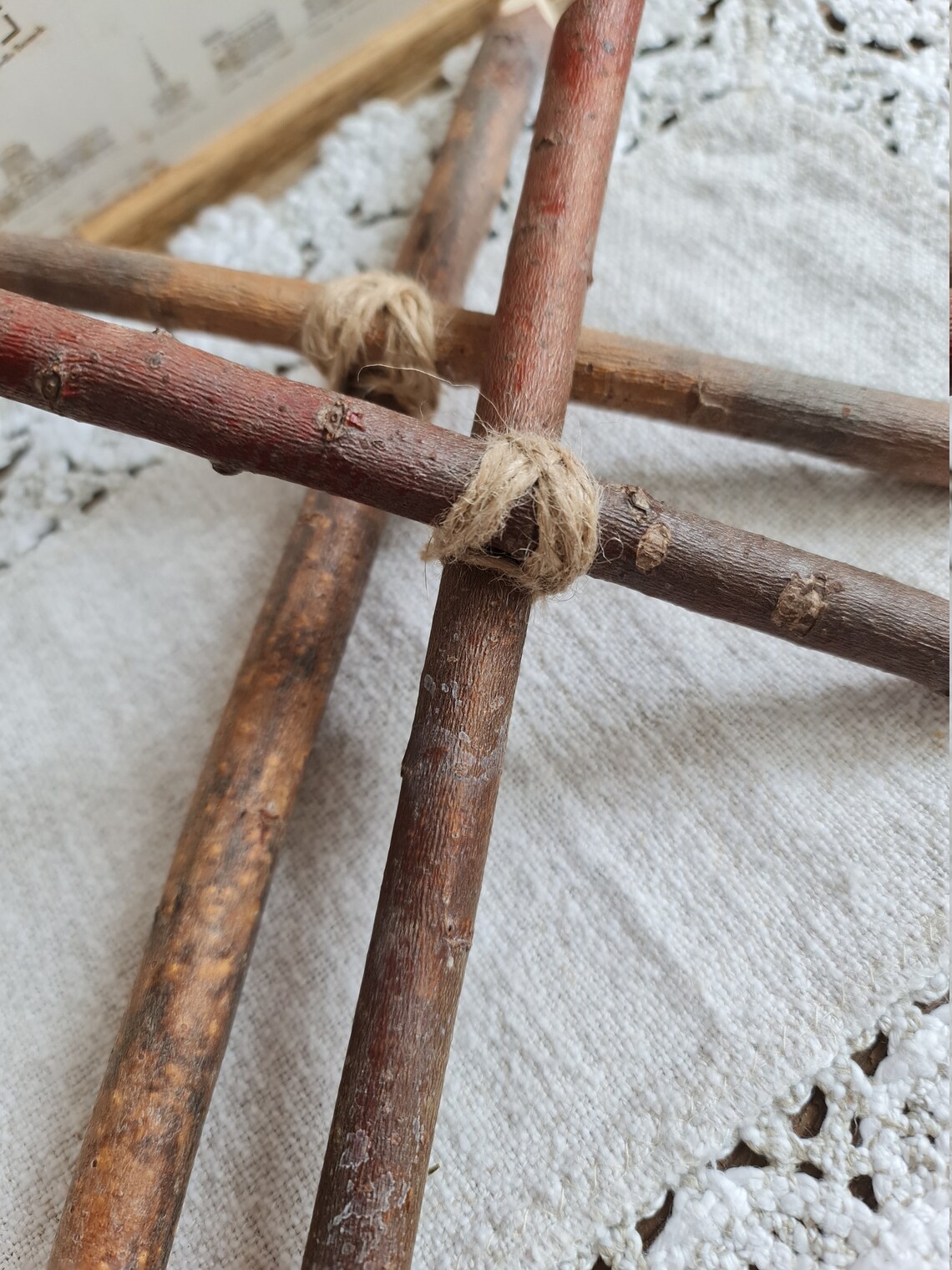 Primitive Easter Decor Twigs Cross 2 Wooden Croses Natural | Etsy