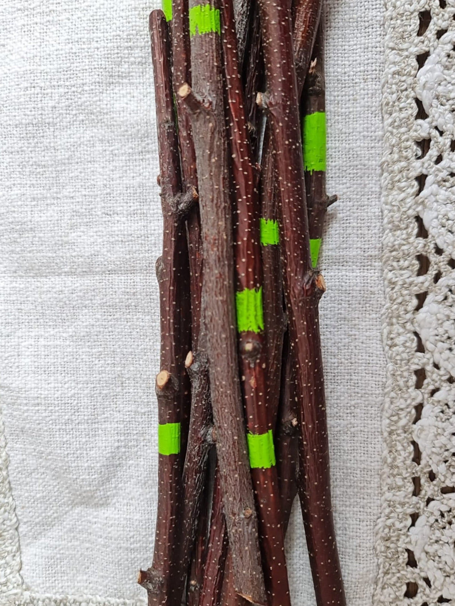 Natural Wood Sticks Hand Painted Rustic Home Decor Primitive | Etsy