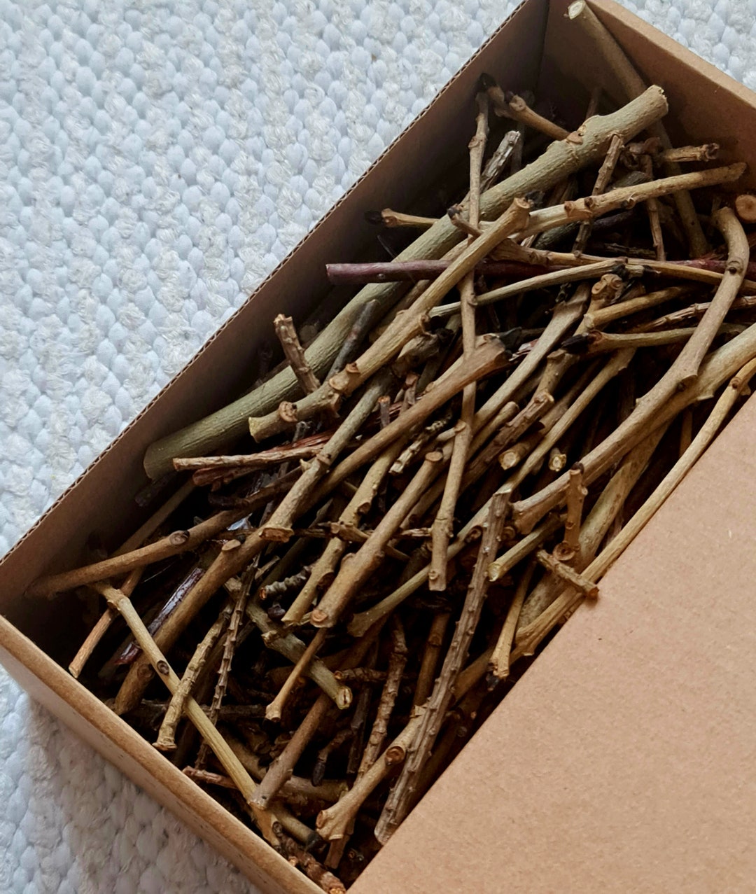 Natural Tiny Branches Springs Wood Tree Bits in a Box Dried Decorations ...