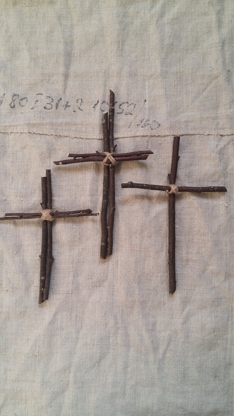 Primitive Cross 3 Wooden Twigs Croses Easter Decor Natural - Etsy