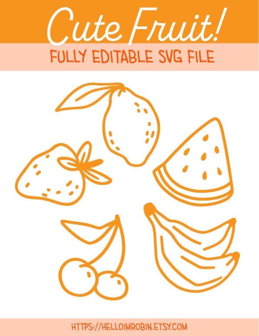 Fruit SVG File | Editable SVG File | File for Cricut - Etsy